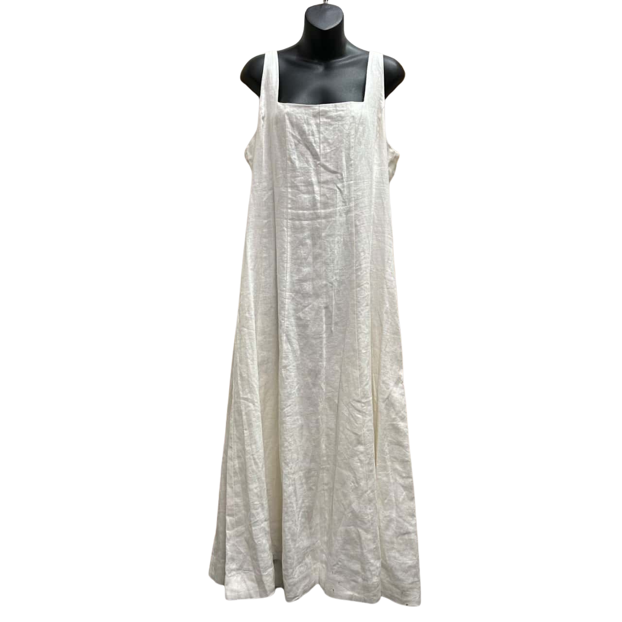 UNISON Size 16 White Sleeveless Linen Dress