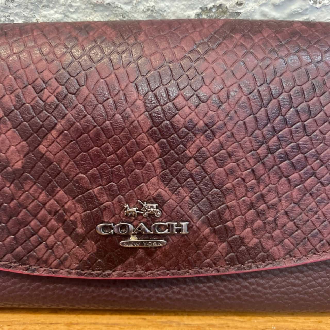Womens Coach Burgundy Leather Wallet(s)