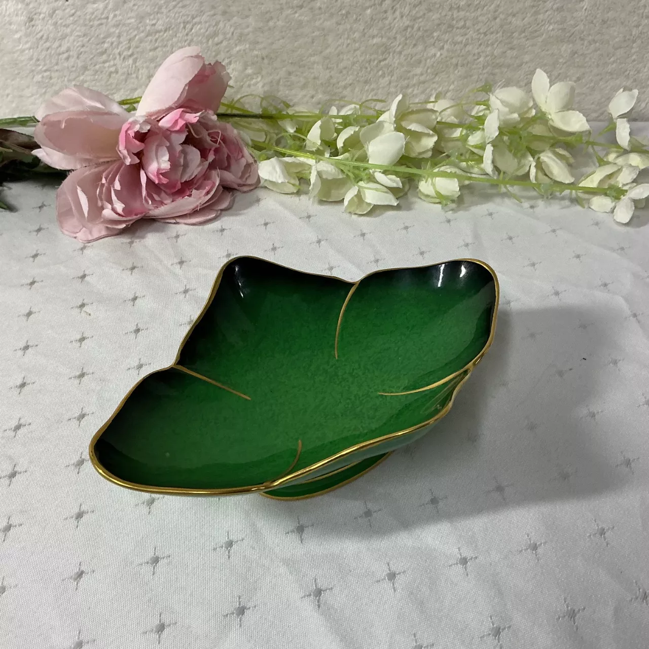 Vintage Carlton Ware Art Deco Style Green/ Gold "Vert Royale" Footed ...