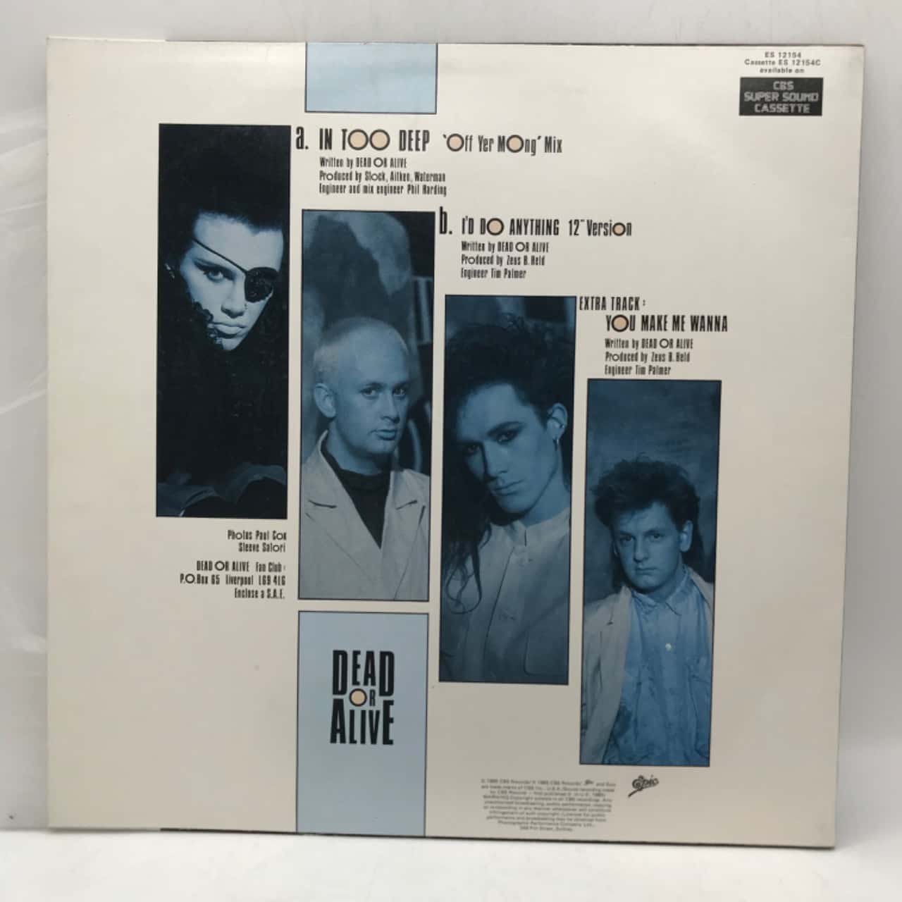 !2' Vinyl Single 80s Pop Dead Or Alive 'In Too Deep'