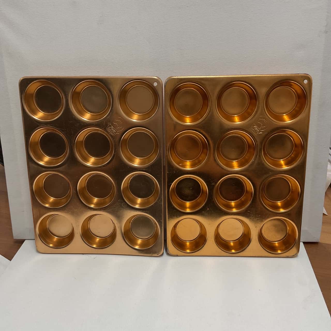 VINTAGE- Raco Anodised Orange Cup Cake Pans - Set of 2