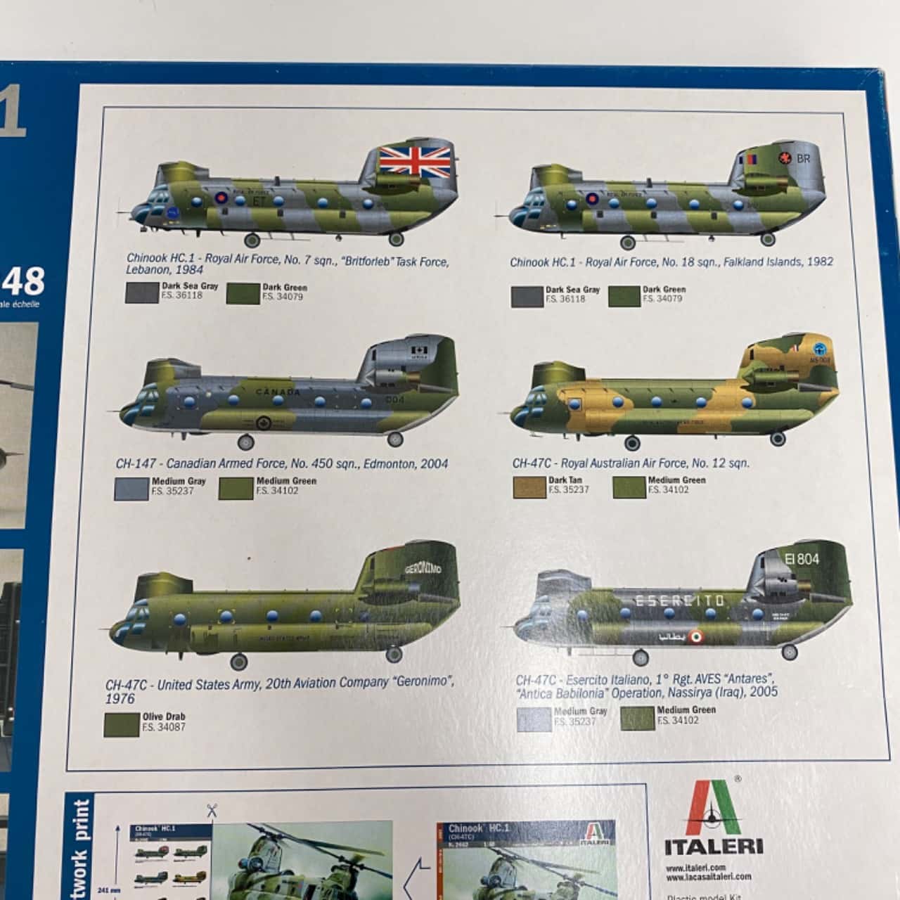 Chinook HC.1 CH-47C No 2662 Model Kit 1:48 Scale (s)