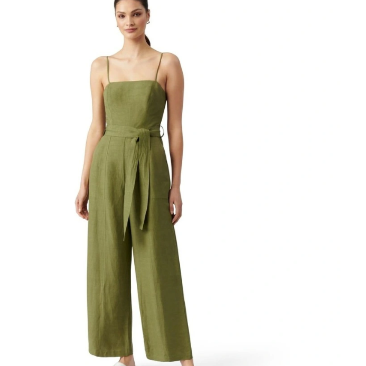 Forever New Khaki Shoestring Strap Jumpsuit Size 10 / M