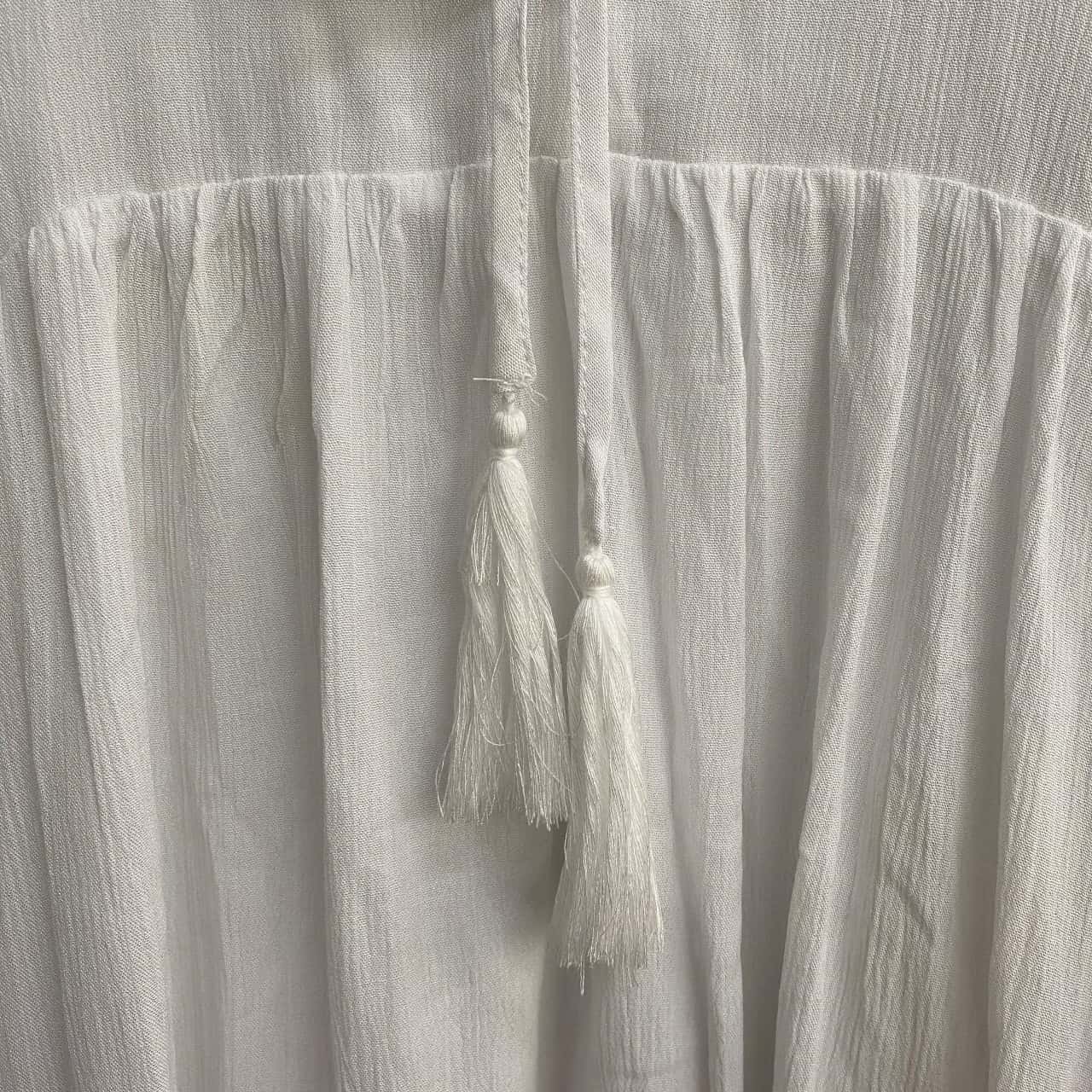 Sass Womens Rava Boho Mini Dress Size 16 White (s)