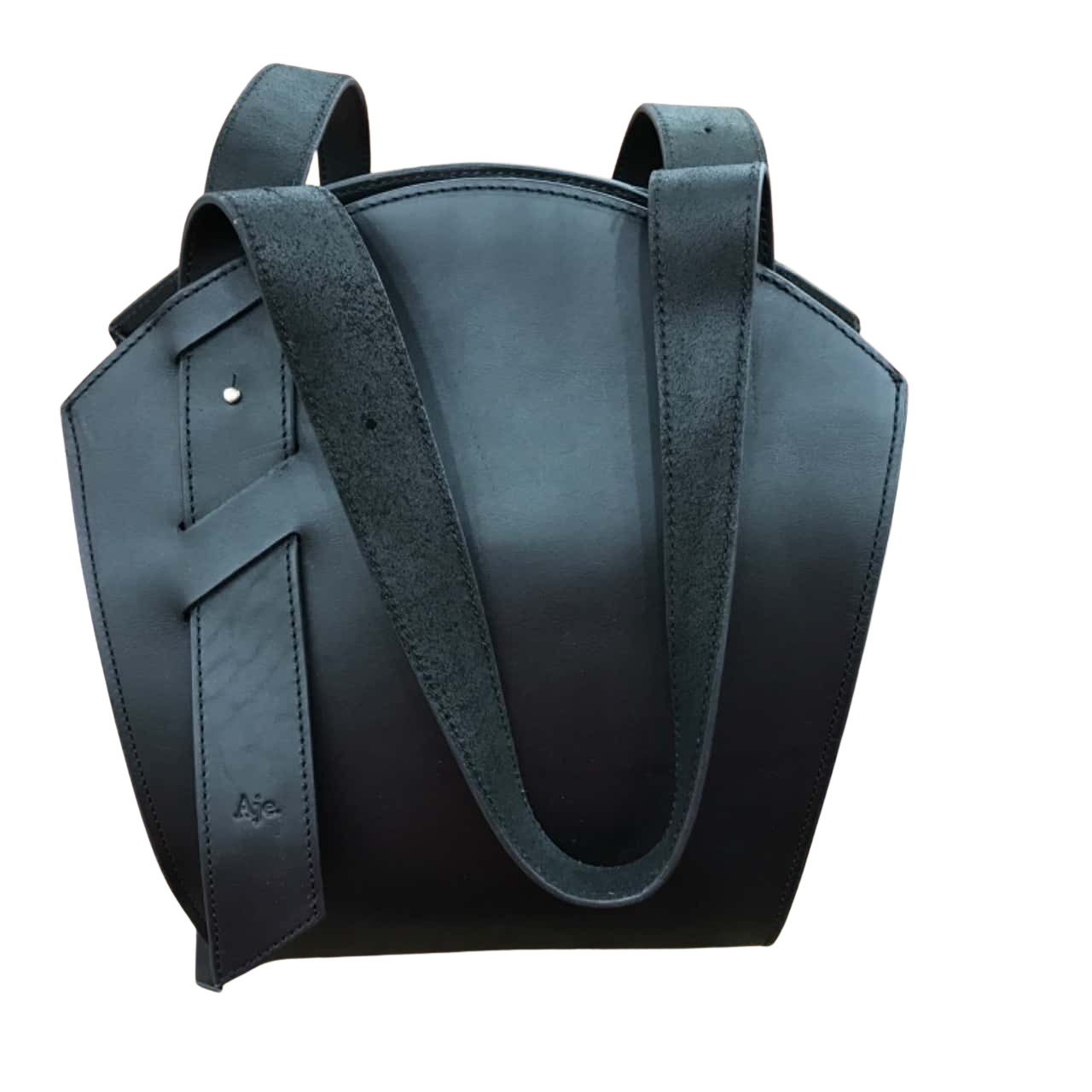 AJE Acacia Black Leather Fan Shoulder Bag(s)