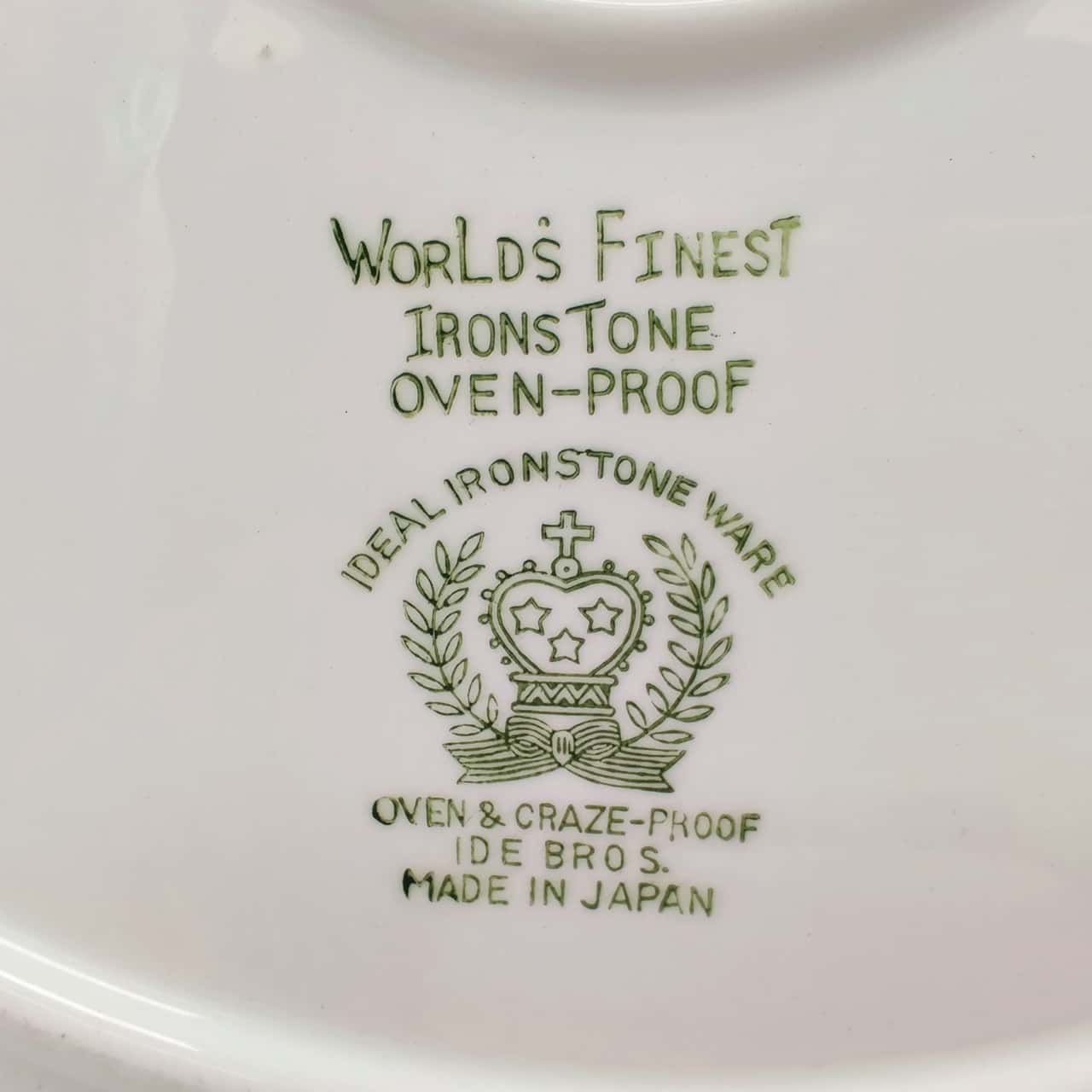 Vintage Ide Bros Worlds Finest Ironstone Oven Proof Platter/Plate Made ...