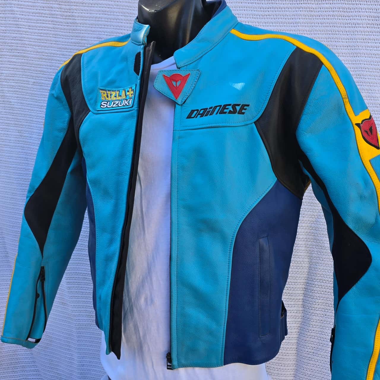Mens Size L Dainese Rizla Biker Blue (s)