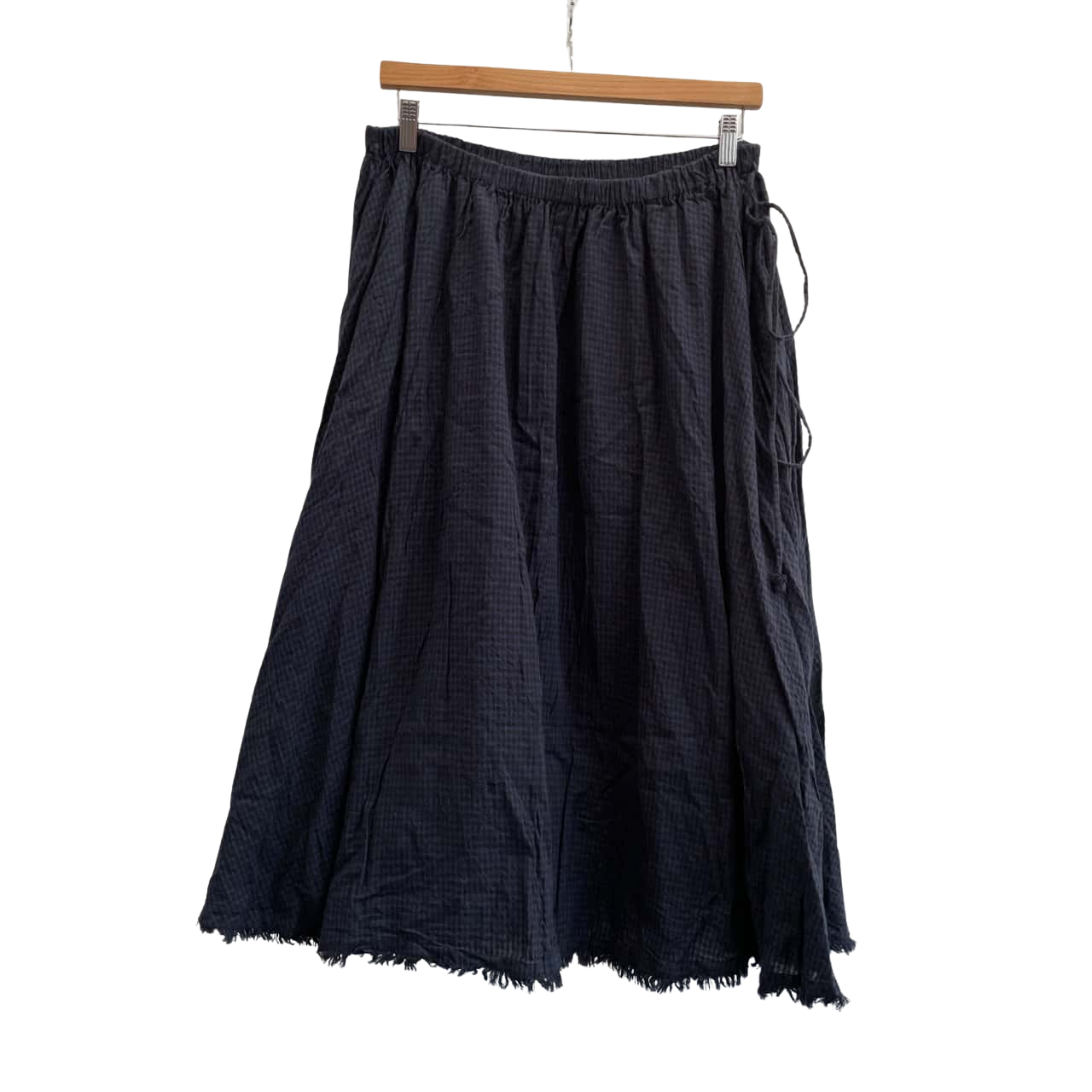 Gorman Flared Skirt Size 12 Midi Black / Gingham / Navy Blue(s)