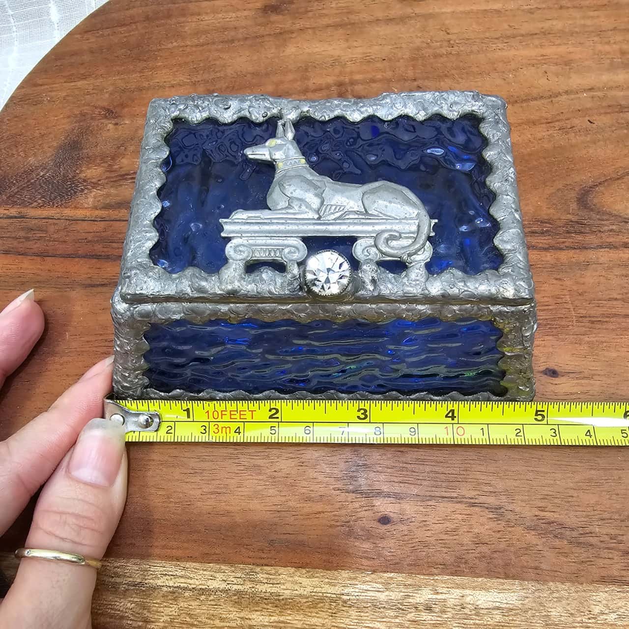 Art Deco Cobalt Blue Glass Trinket Box(s)