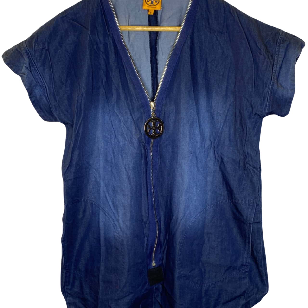 Tory Burch Womens Denim Smock Size 6 Blue