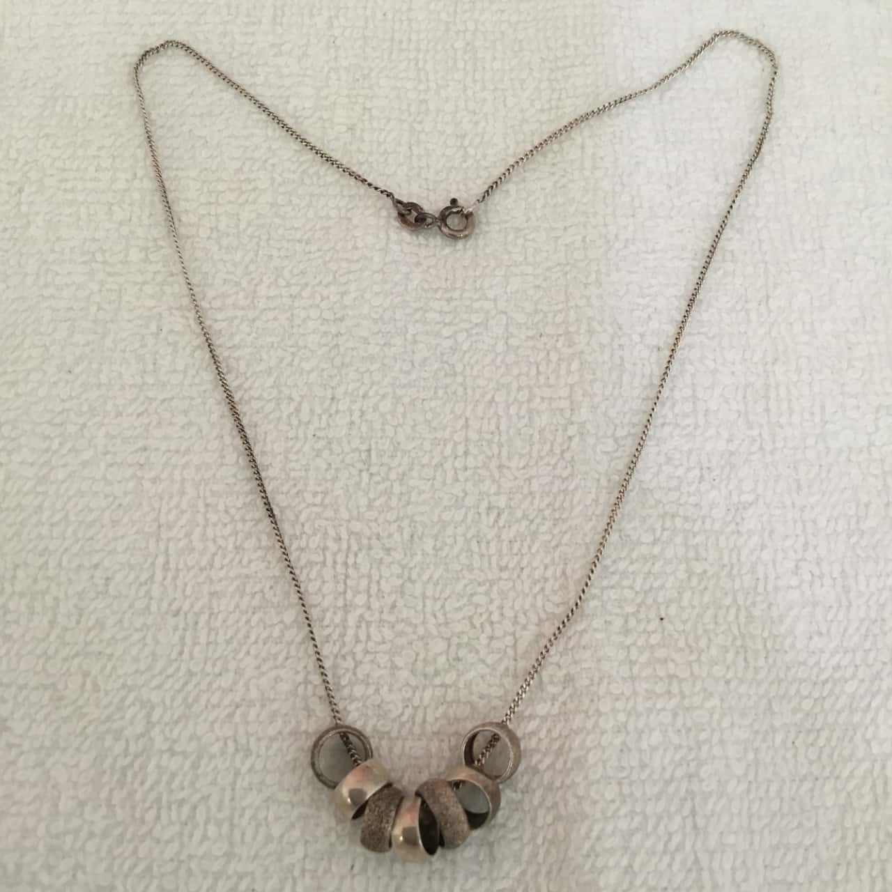 Lucky 7 Rings Donuts Loops 925 Sterling Silver Cable Chain Necklace(s)