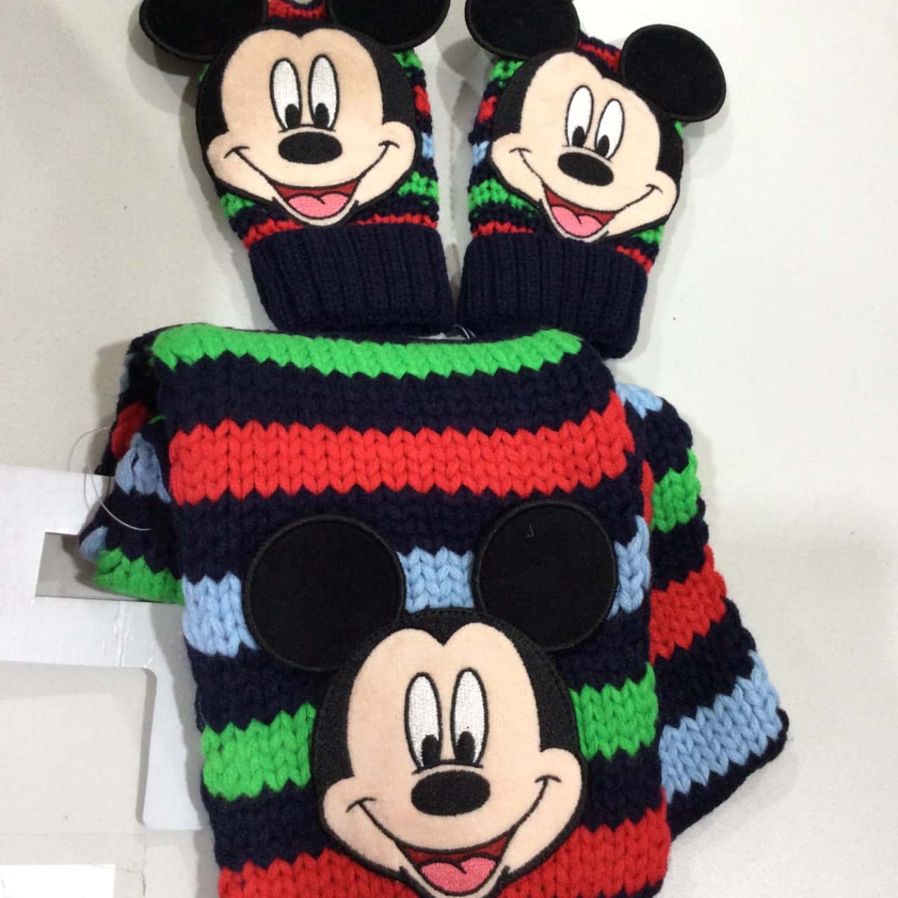 Disney, Kids Mickey Scarf & Mittens Set, Size 6-8Yrs, Multicoloured (s)