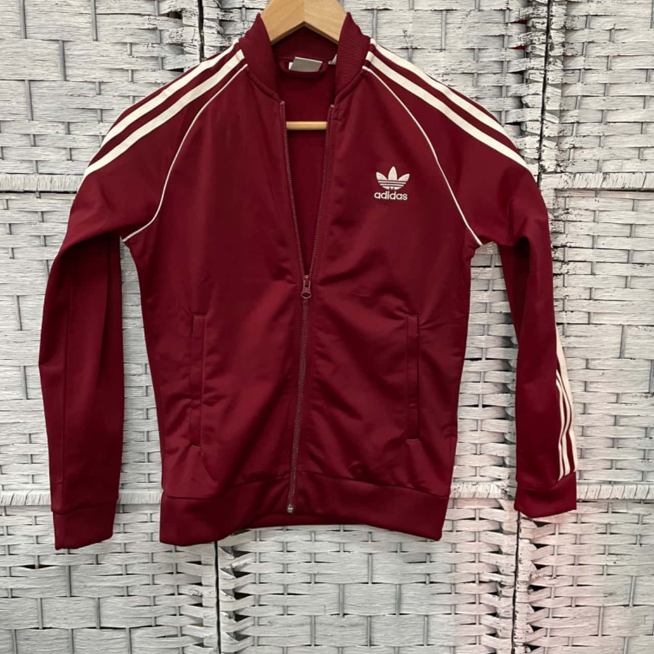 Adidas Kids Size 11 -12yr Sportswear Jacket Maroon (s)
