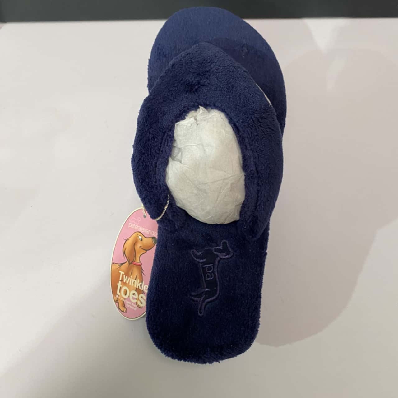 PETER ALEXANDER Twinkle Toes Slipper Size M Dark Blue (s)