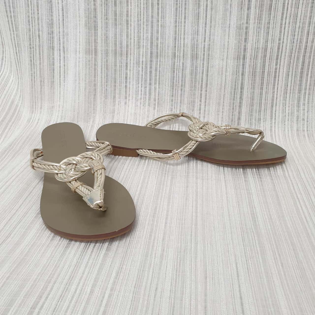 Diana Ferrari Gorgeous Silver Rope Flip Flop Style Casual /Formal /Rave ...