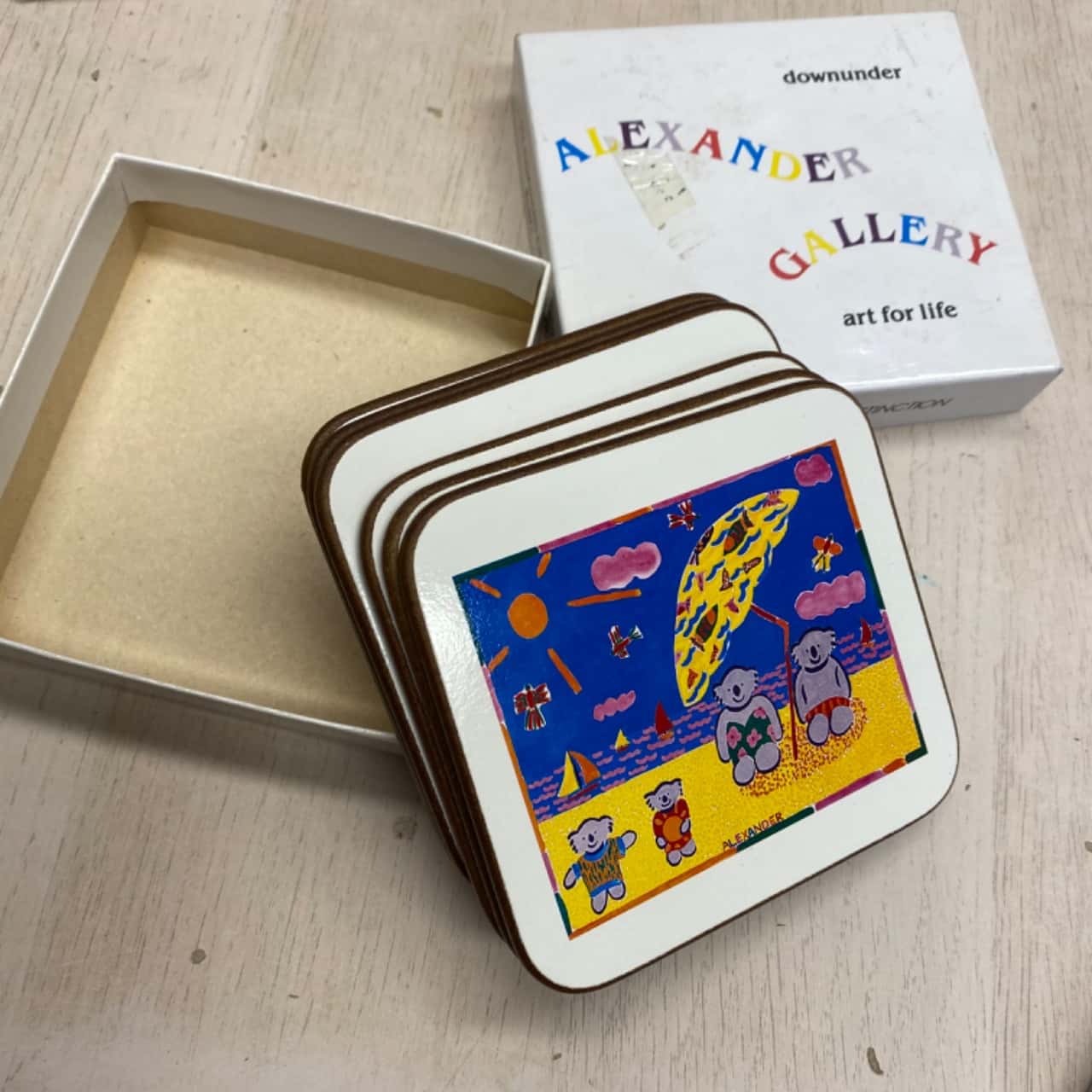 Australian Art Coaster Set of 6 Alexander Gallery Downunder Art Koalas ...