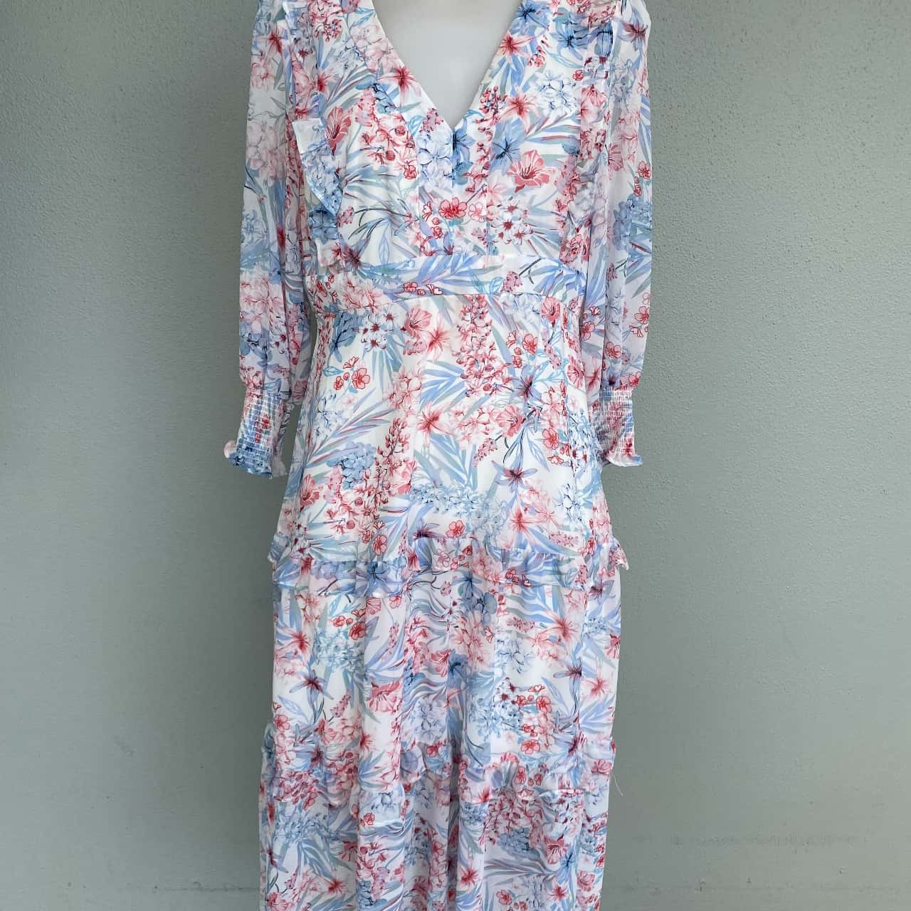 Tokito Womens Size 12 Long Sleeve / Maxi Dress Floral / Multicoloured ...