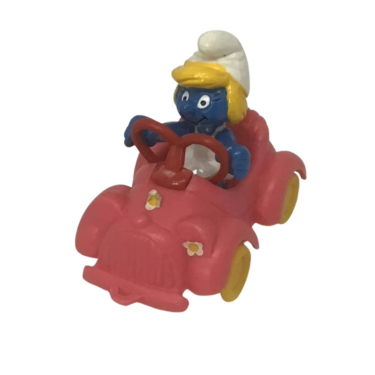 Peyo 40241: Smurfette in car - red steering wheel - (Supersmurf) (s)
