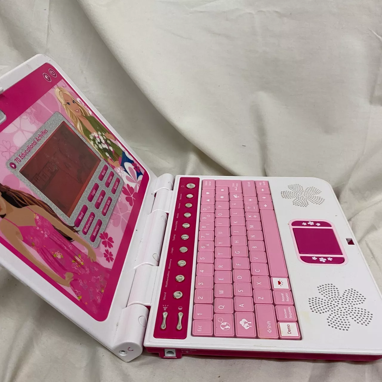 Vintage pink and grey barbie laptop with mouse (s)