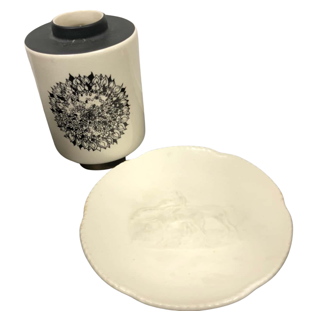 Cute Vintage ceramic bundle Wade bud vase and Spode Velamour pin tray(s)