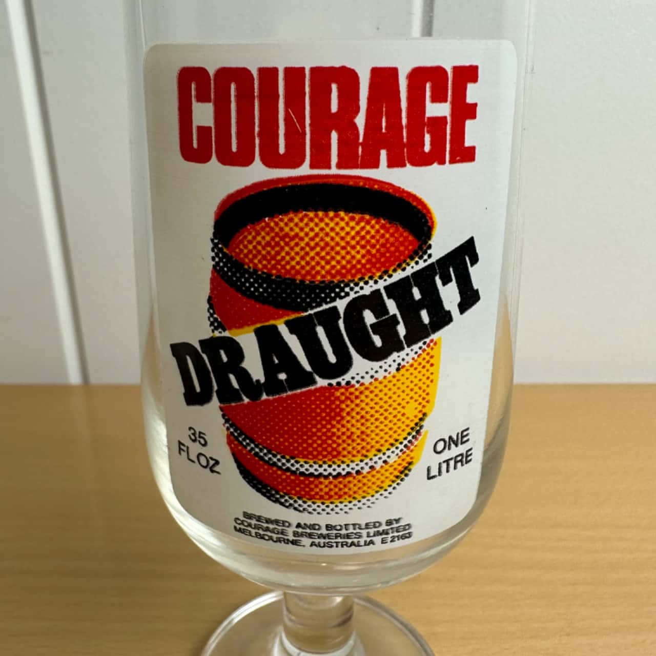 Vintage Victorias Courage Draught Stemmed Beer Glass