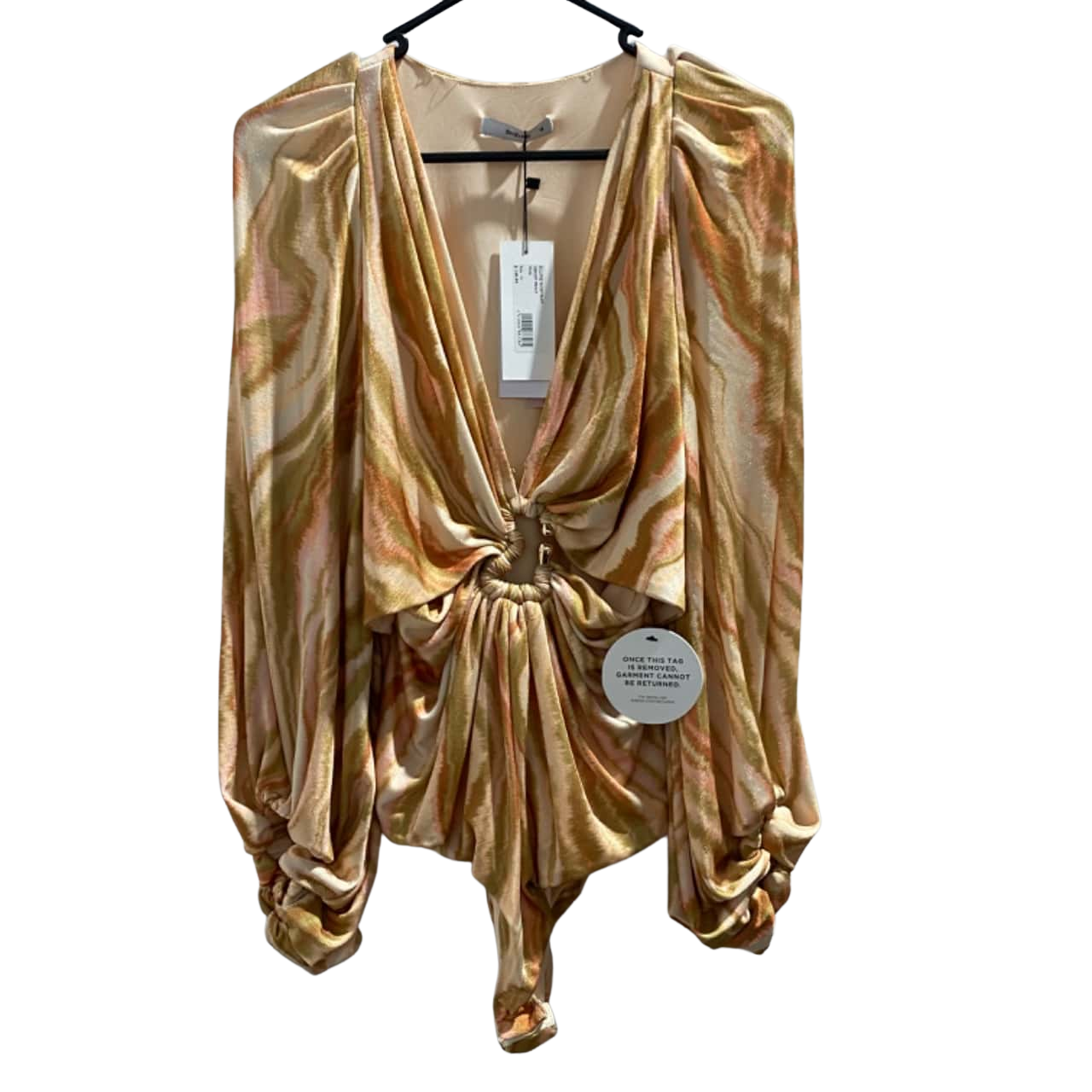 BNWT. Sheike. Womens Size 12 Bodysuit. Long Sleeve, Browns, Gold and ...