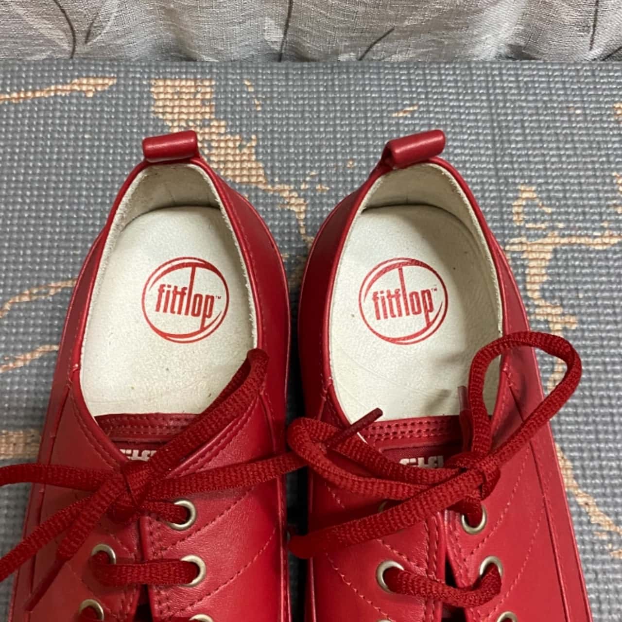 Fitflop Womens Red Rally Leather Sneakers (s)