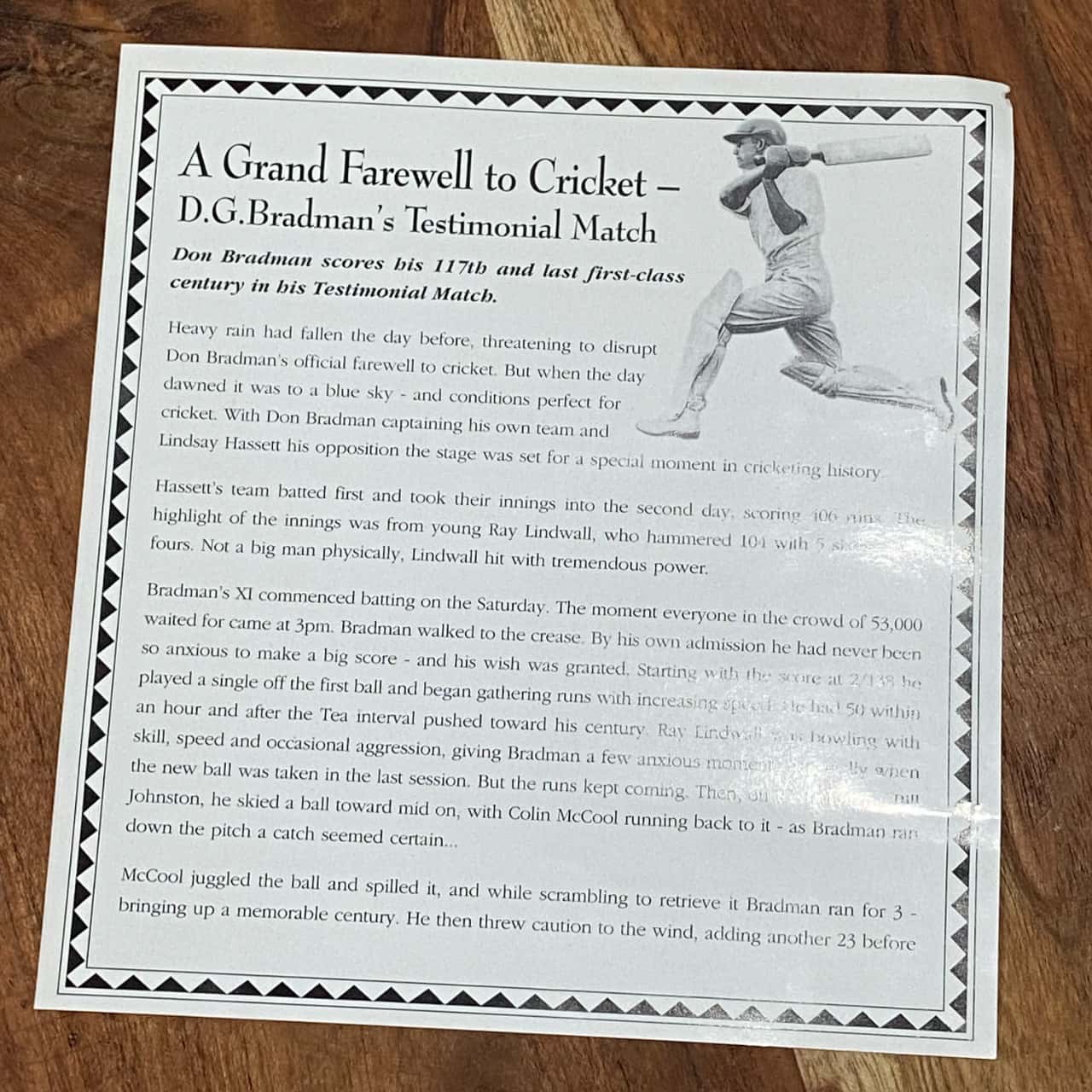 Donald Bradman 'A Grand Farewell to Cricket' Collector Plate(s) - Used ...
