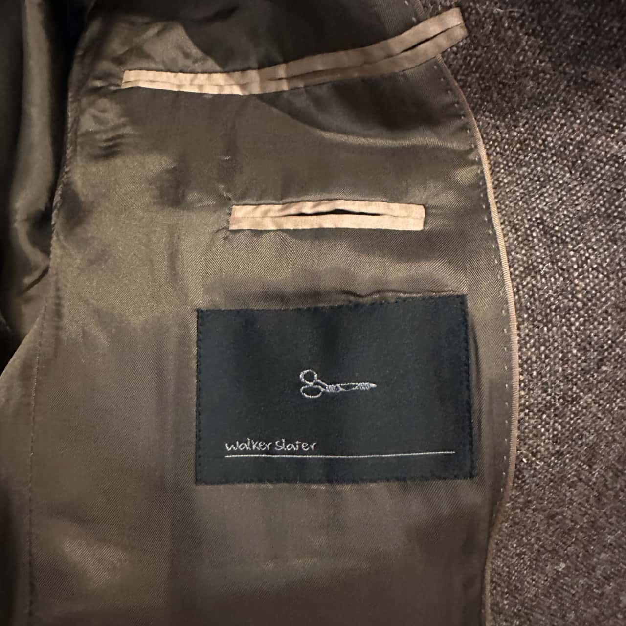 Walker Slater Mens Full Suit with Waistcoat Size 42/38 Brown