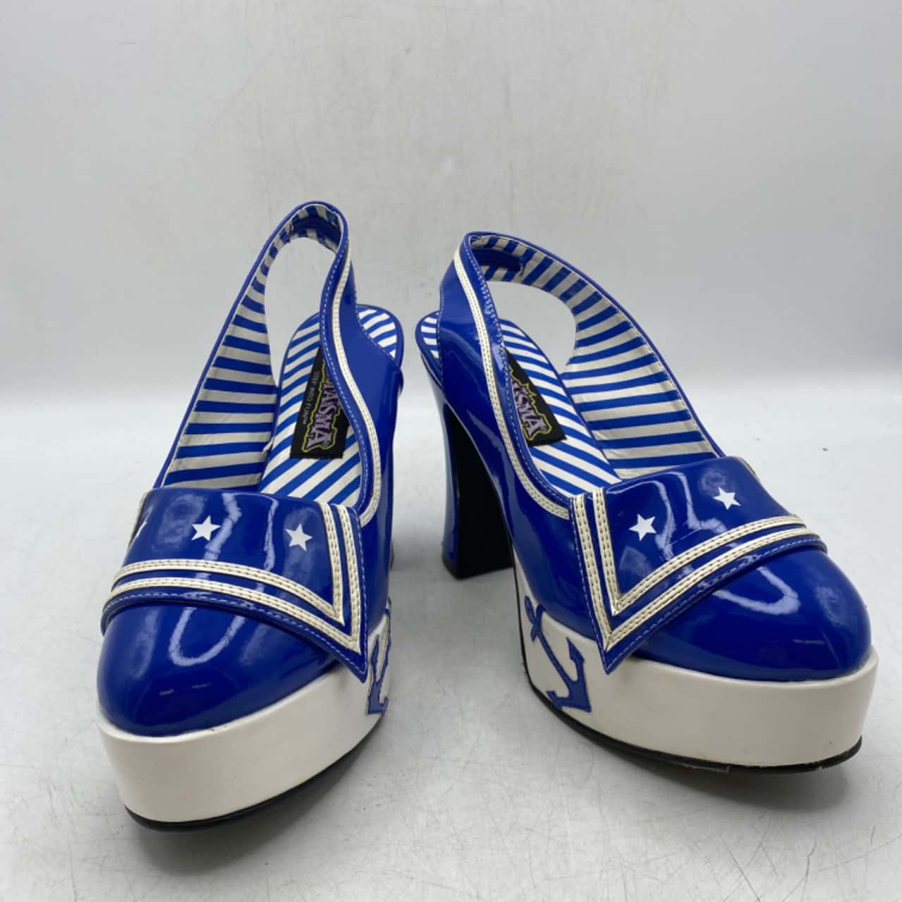 Funtasma Womens Sailor Heels Size 6US/3UK/36EU Blue / White (s)