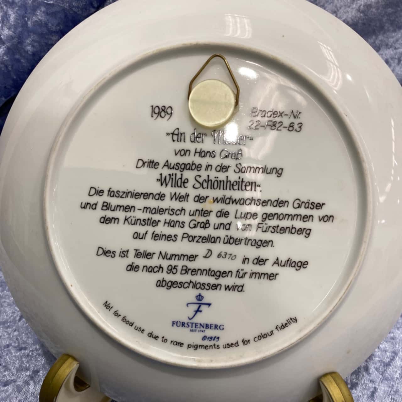 German Floral Porcelain Plate Furstenberg (s)