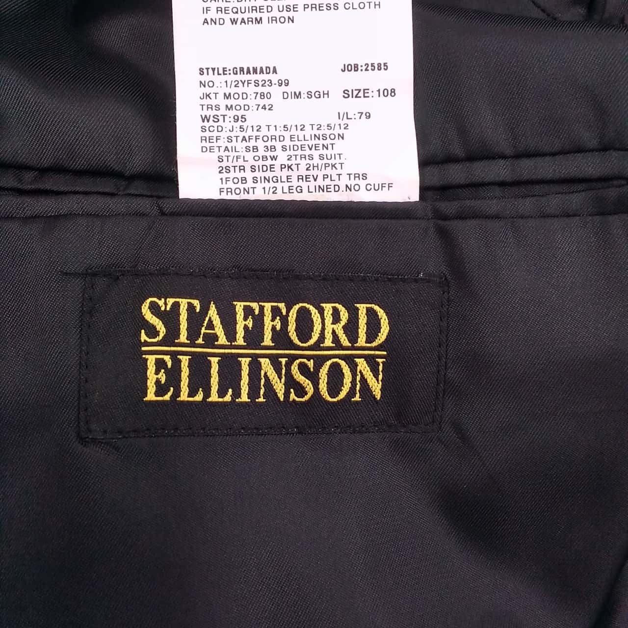 Stafford Ellinson Mens Size 40 Black / Blue (611)