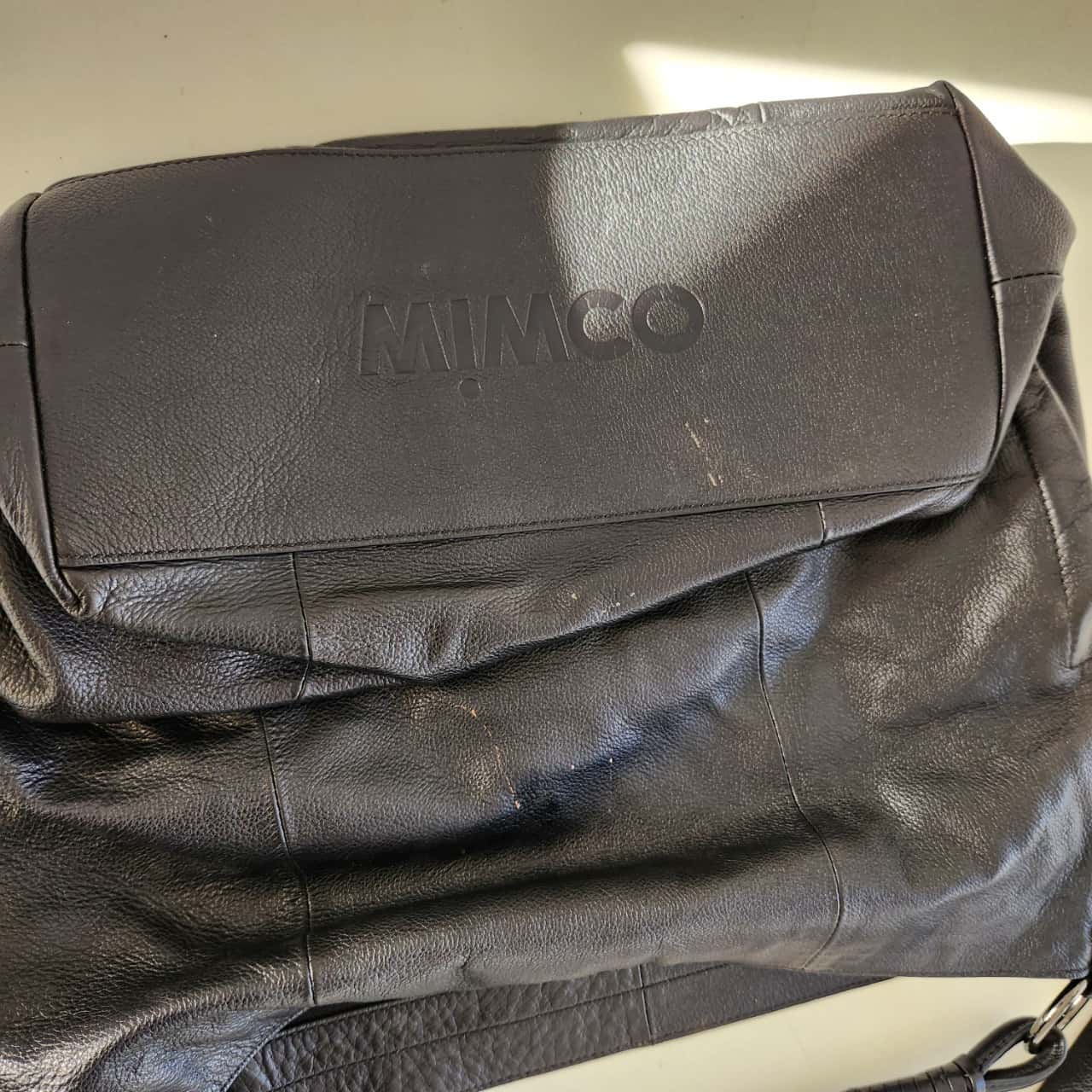 Mimco Large Black Leather Hobo Bag Large Crossbody Travel(s)