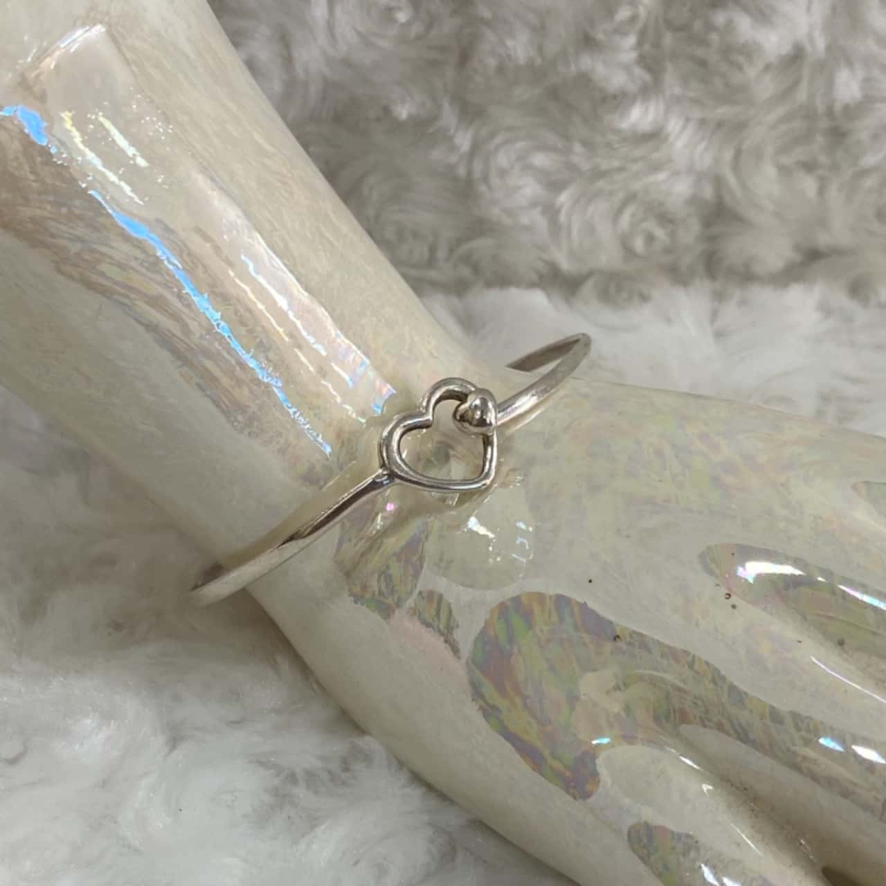 Silver Heart Bangle (s)
