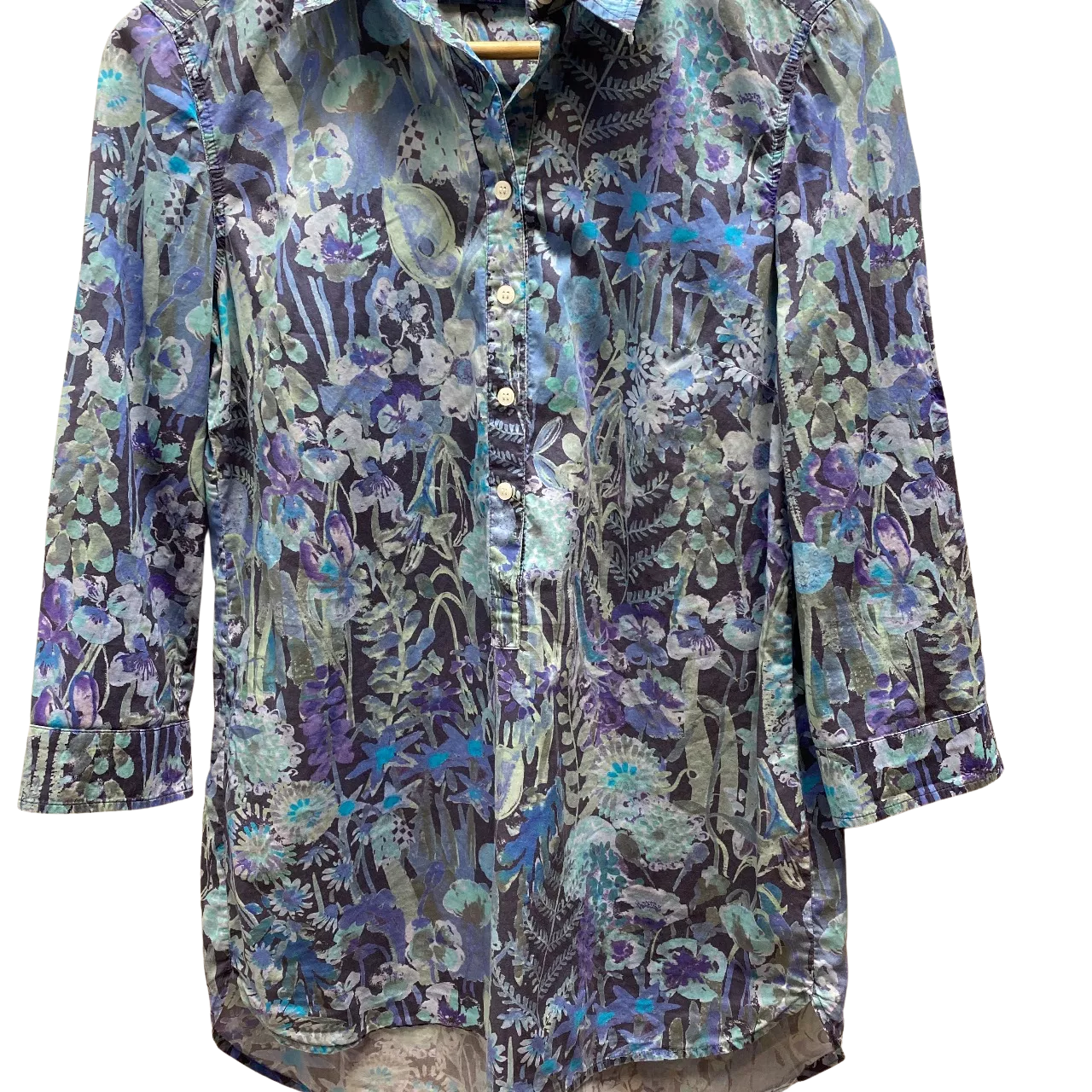 Sportscraft Liberty Womens Size 8 Blue Floral Shirt - Used Very Good ...