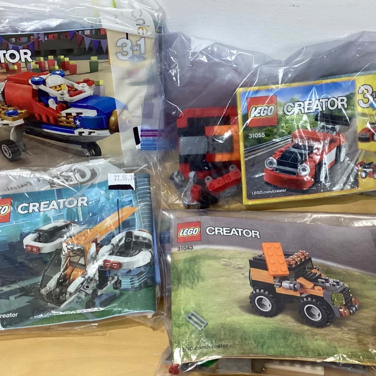 Bulk Lego Creator Sets x 4 Fighter Jet , 2 x 3 in 1 packs , Drone