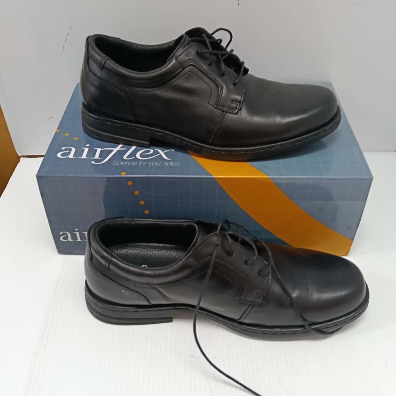 Airflex ‘Andrew’ Men’s Black Leather Dress Shoes – Size 9 BNIB #Airflex ...