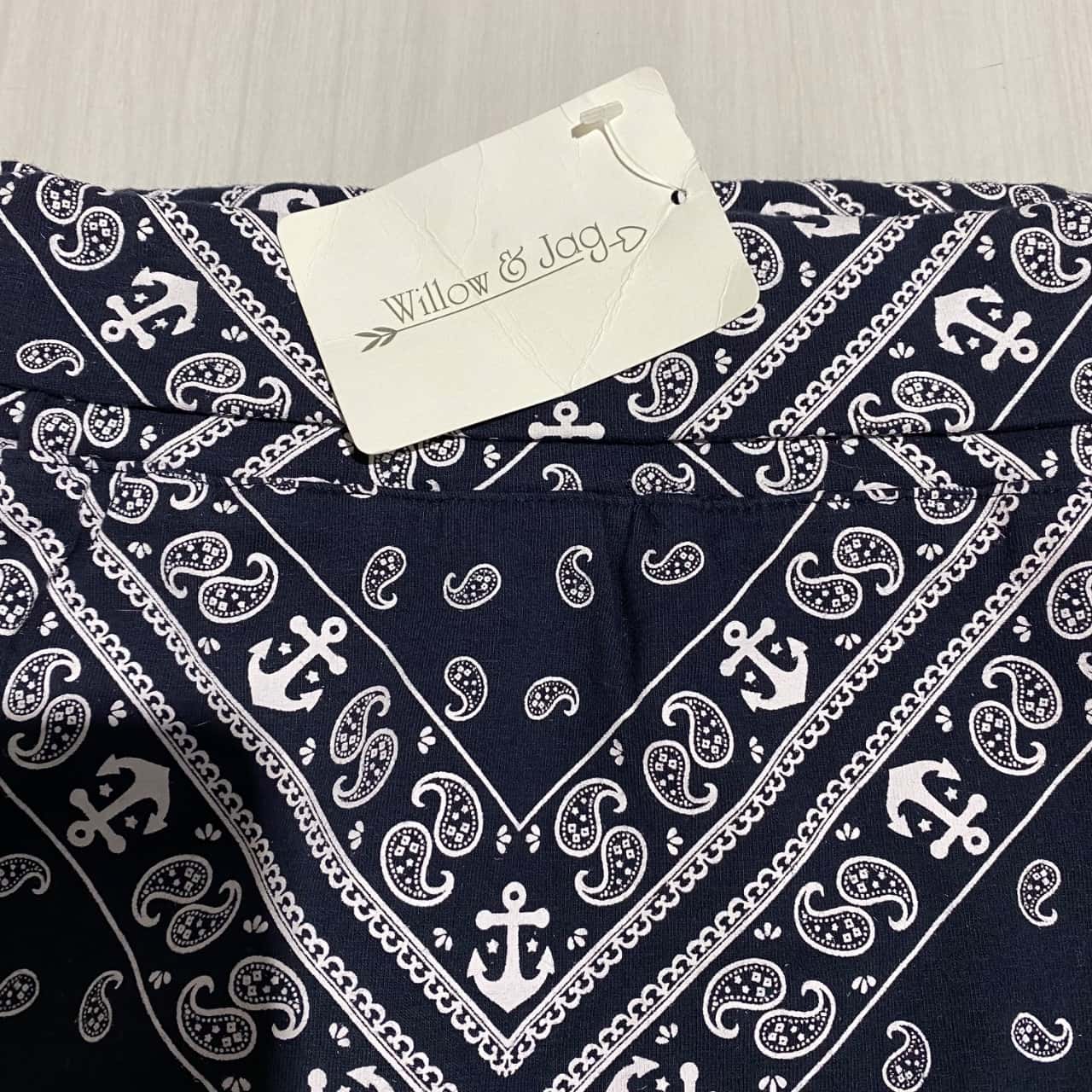 Willow & Jag Size 4 Skirt Navy Blue / White Paisley HTH1