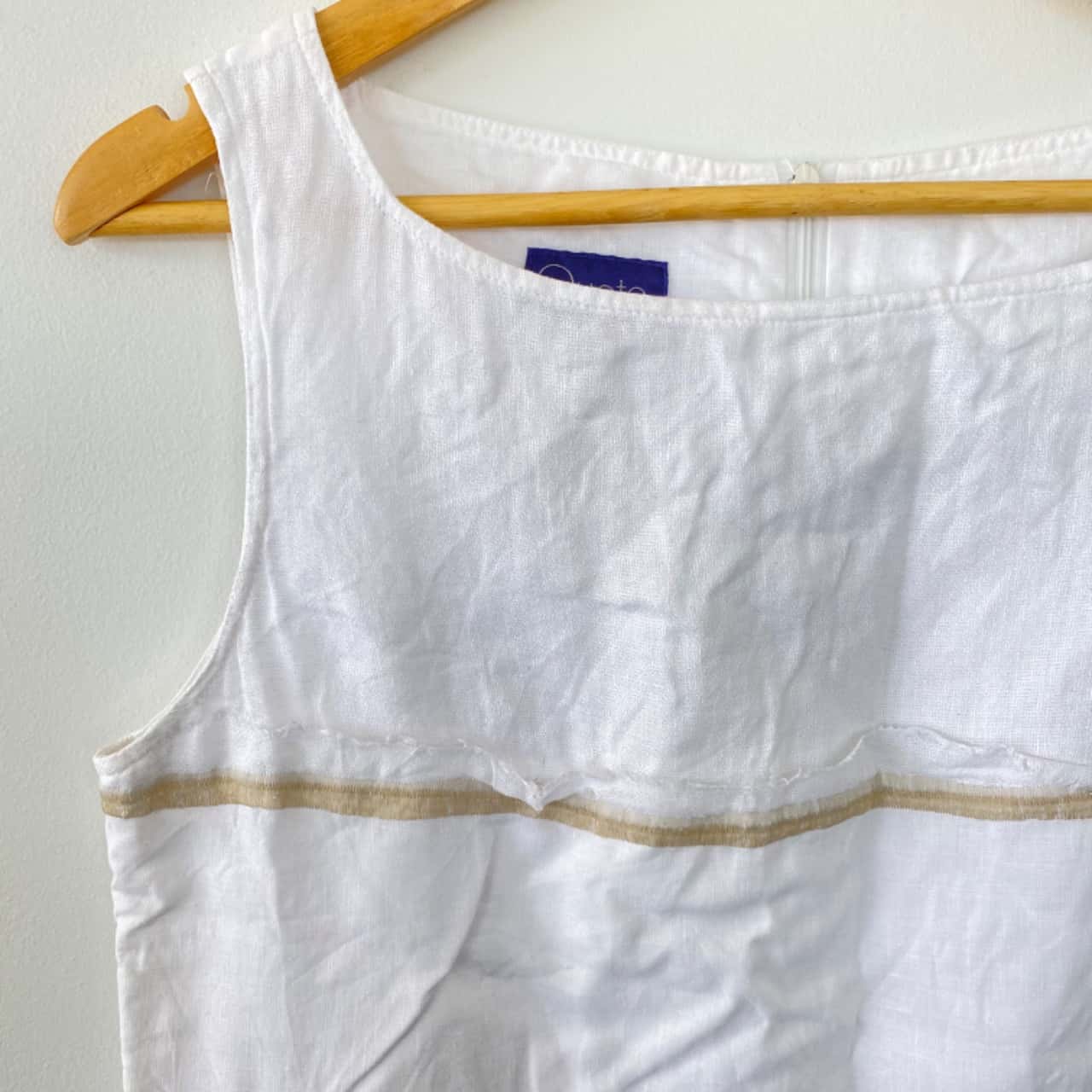 Queto White Linen Sleeveless Maxi Dress Size 14 / XL