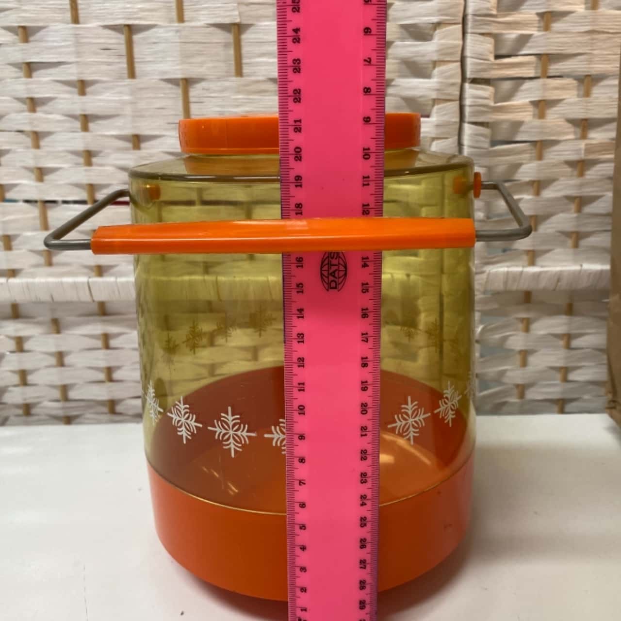 Retro Nally Orange White amber Plastic Biscuit Barrel Container(s)