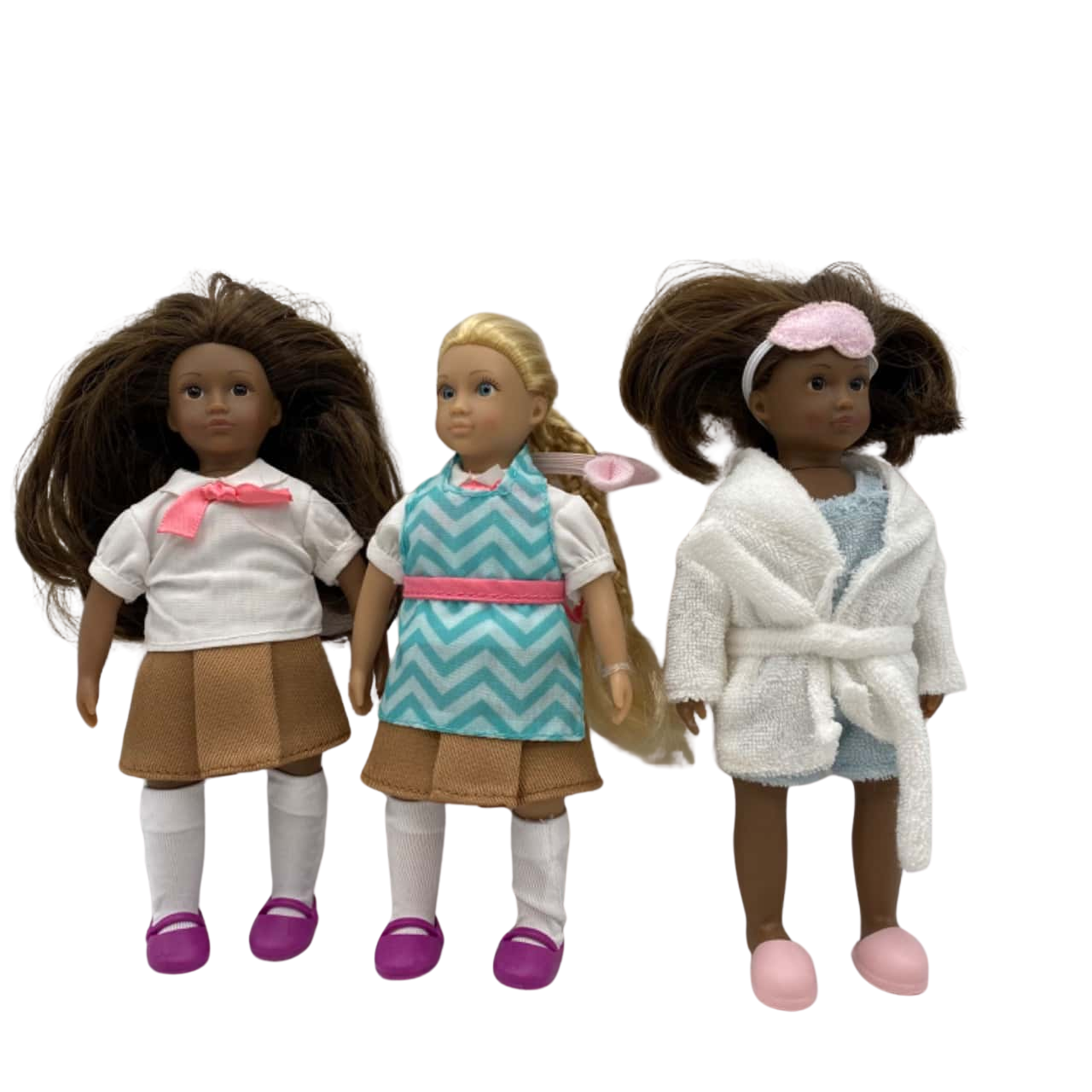 Lori Mini Dolls Toys in School Uniforms and Dressing Gown Bundle(s)