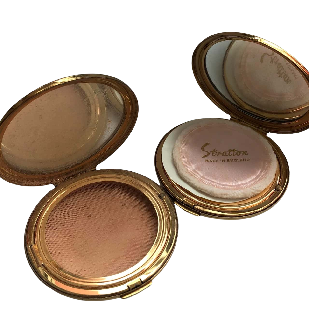 Vintage Stratton Made In England Gold Tone Compacts (s)