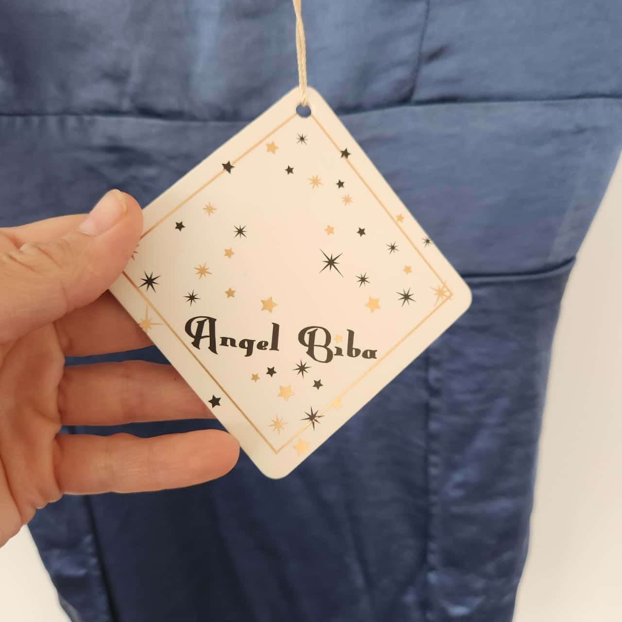 Angel Biba Blue Cocktail Satin Dress Gown Size 12 / L(s)