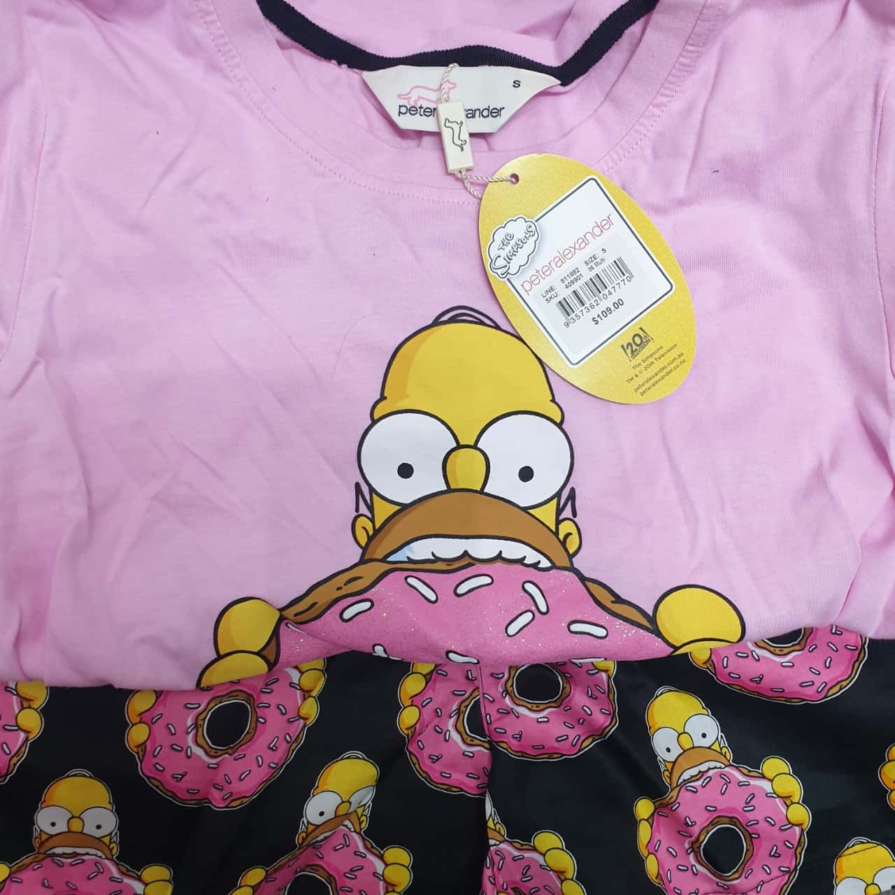New With Tags PETER ALEXANDER THE SIMPSONS HOMER DONUT SHORTIE SET PJ ...