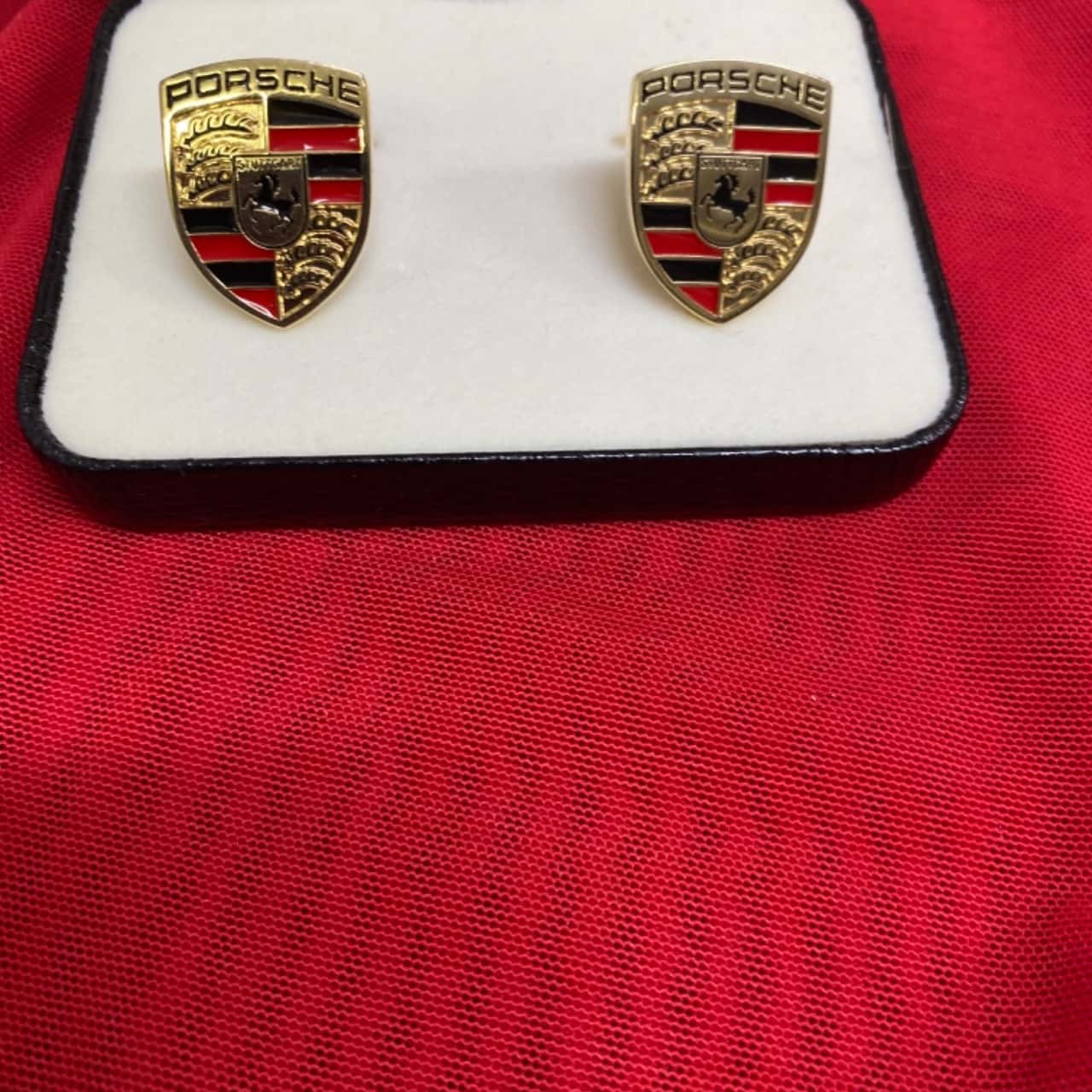 Porsche Cufflinks Black / Gold / Red (s)