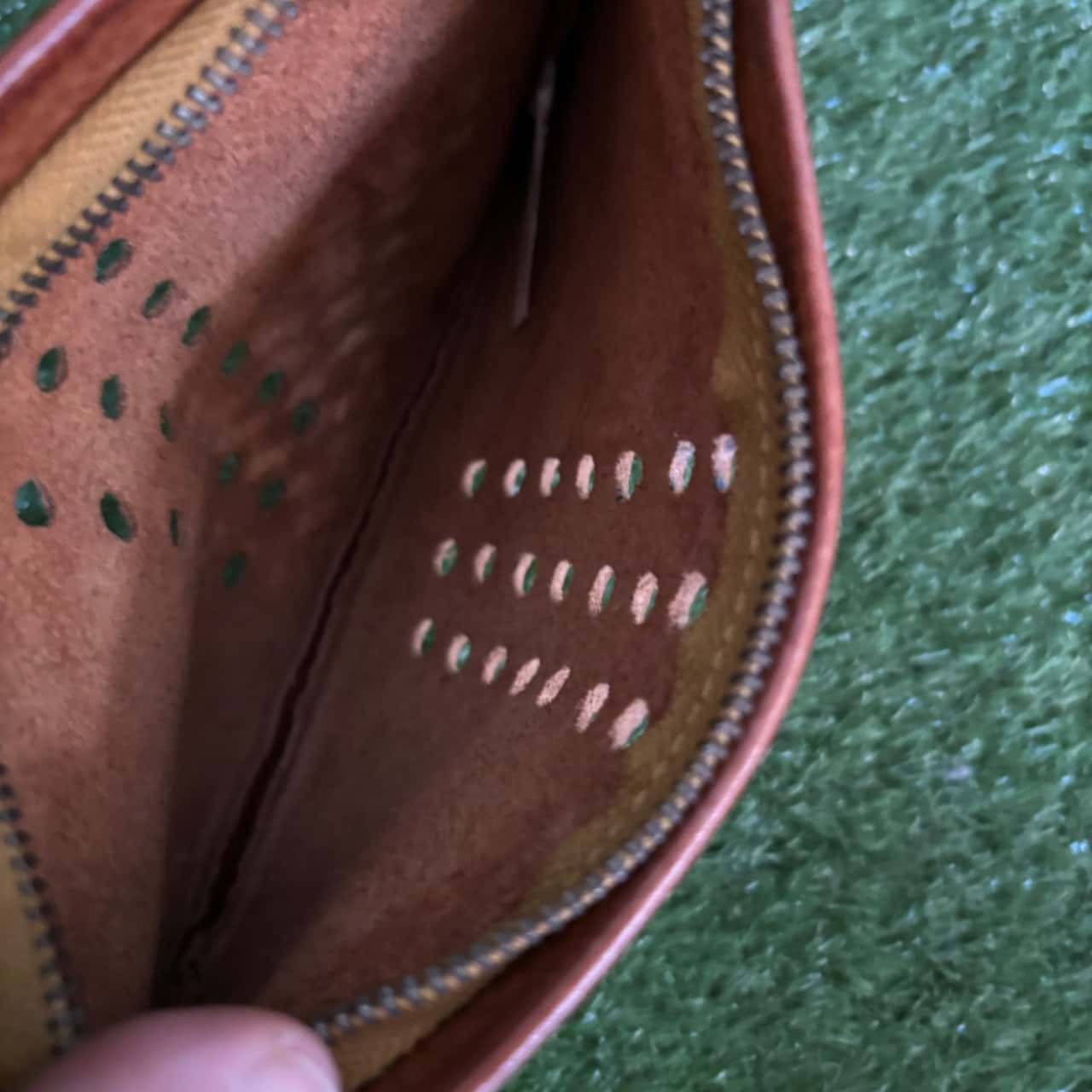Elk Brown Leather Hole Cut-out Purse (s)