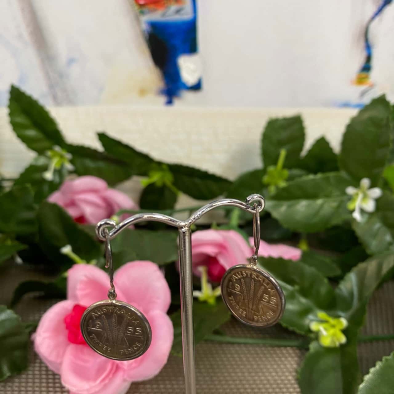 Silver coin earrings (s)