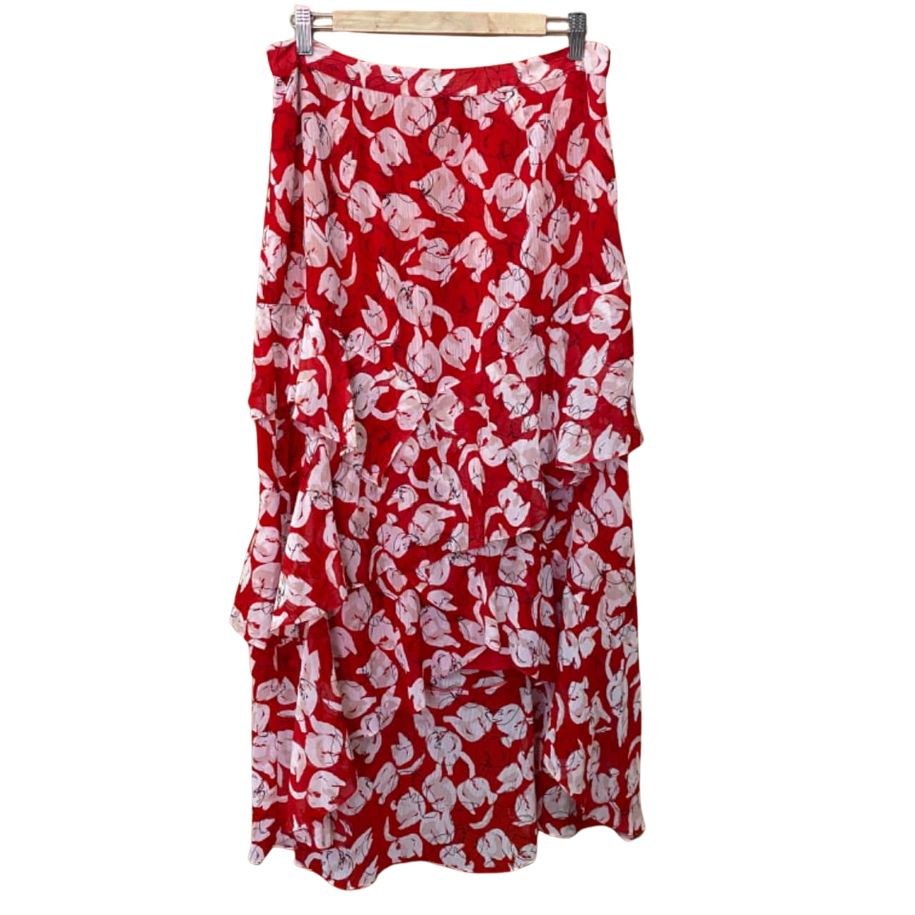 Saba Red & White Tulip Pattern Skirt Size 12