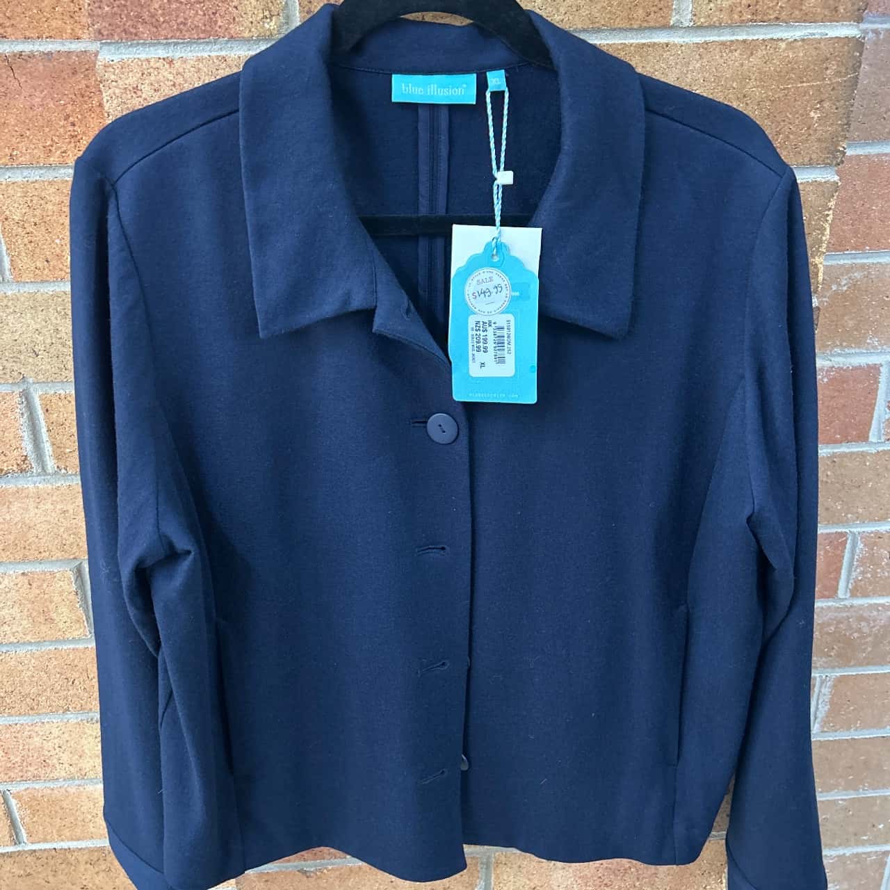 Blue Illusion Womens Size XL Navy Blue Boiled Wool Jacket