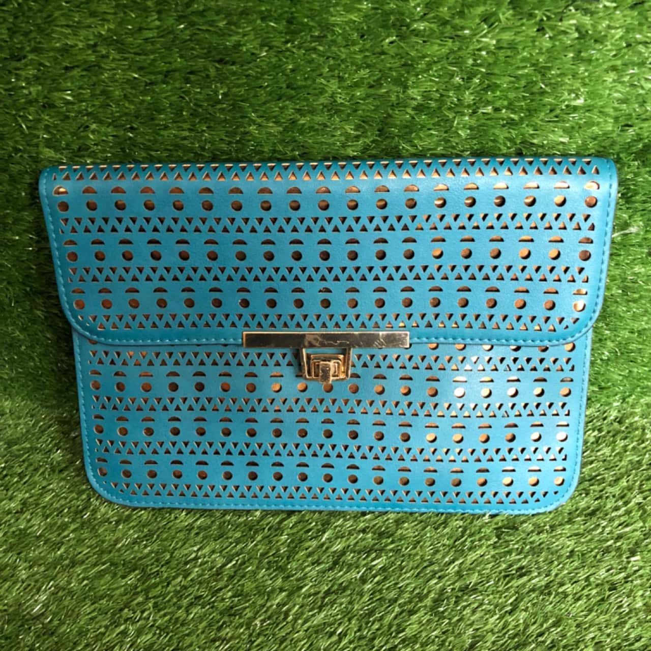 Clutch Society Turquoise & Gold Clutch